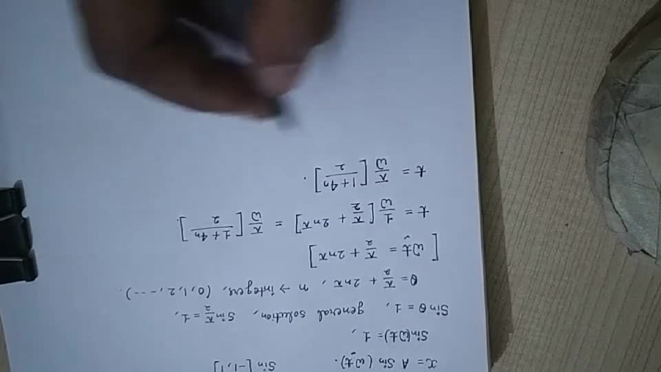 The position x of a body is given by x= A sin (wt). Find the time at whic..