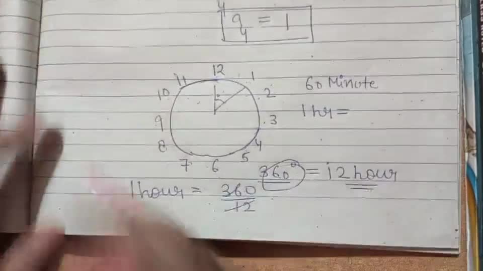 or reflex What fraction of a revolution does the hour hand of a clock tur..