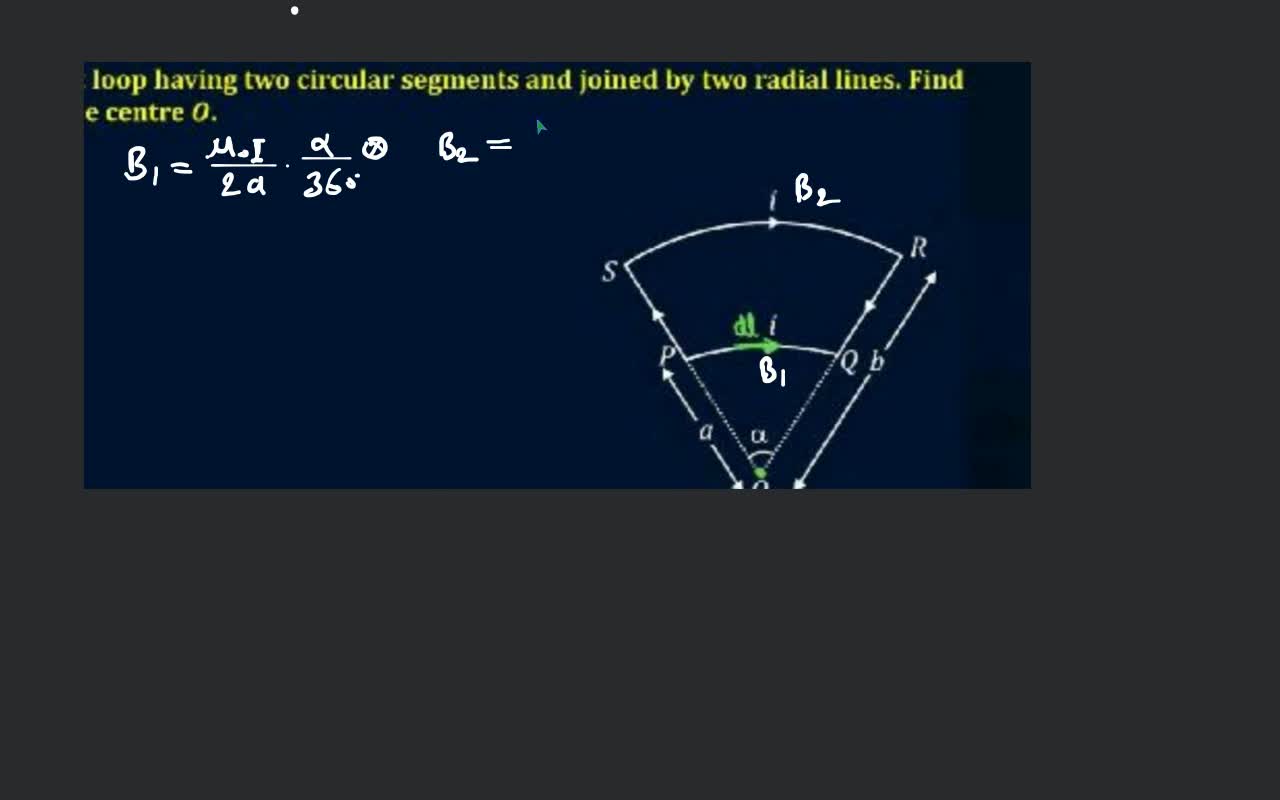 loop having two circular segments and joined by two radial lines. Find e