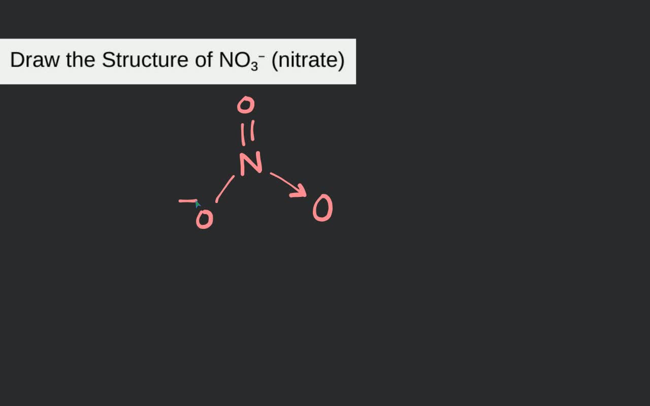 Draw the Structure of NO₃⁻ (nitrate) | Filo