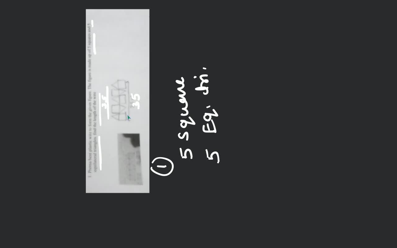 Prema bent plastic wire to form the given figure. The figure is made up o..